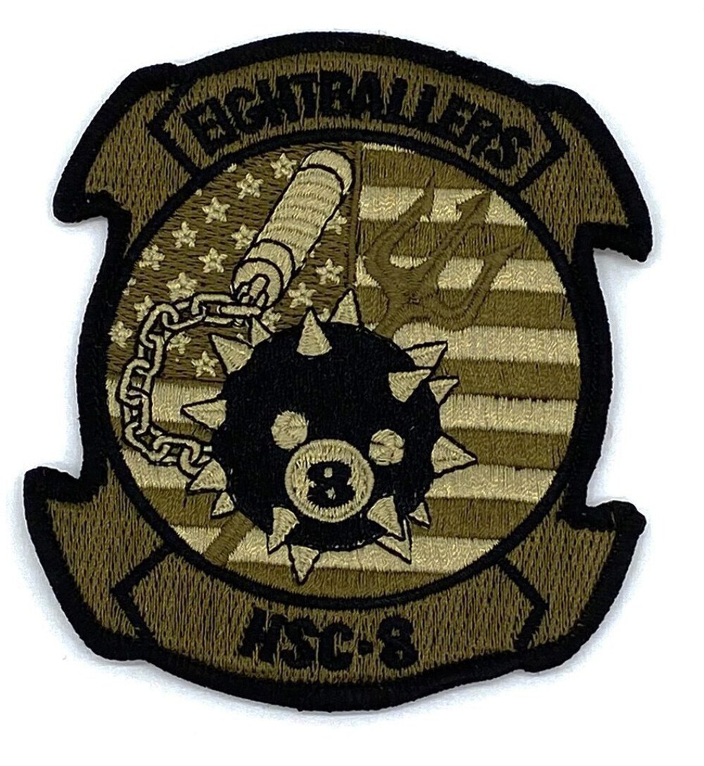 HSC-8 Eightballers Squadron Patch US Flag (Green) – With Hook and Loop ...