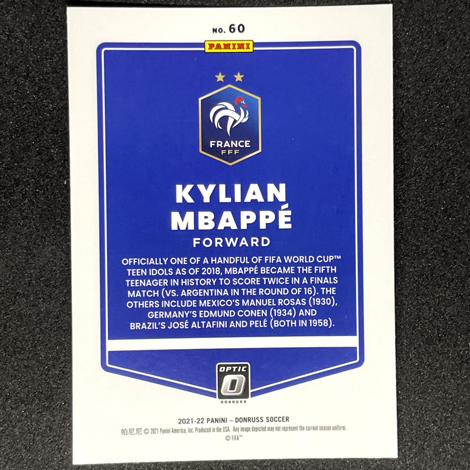 Kylian Mbappe 2021-22 Panini Donruss Road to Qatar - Optic #60 - France ...