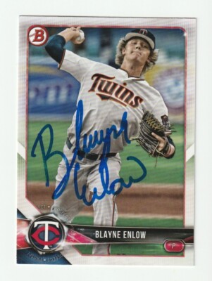 Blayne Enlow Signed 2018 Bowman Prospects Card BP141 Auto Twins ...