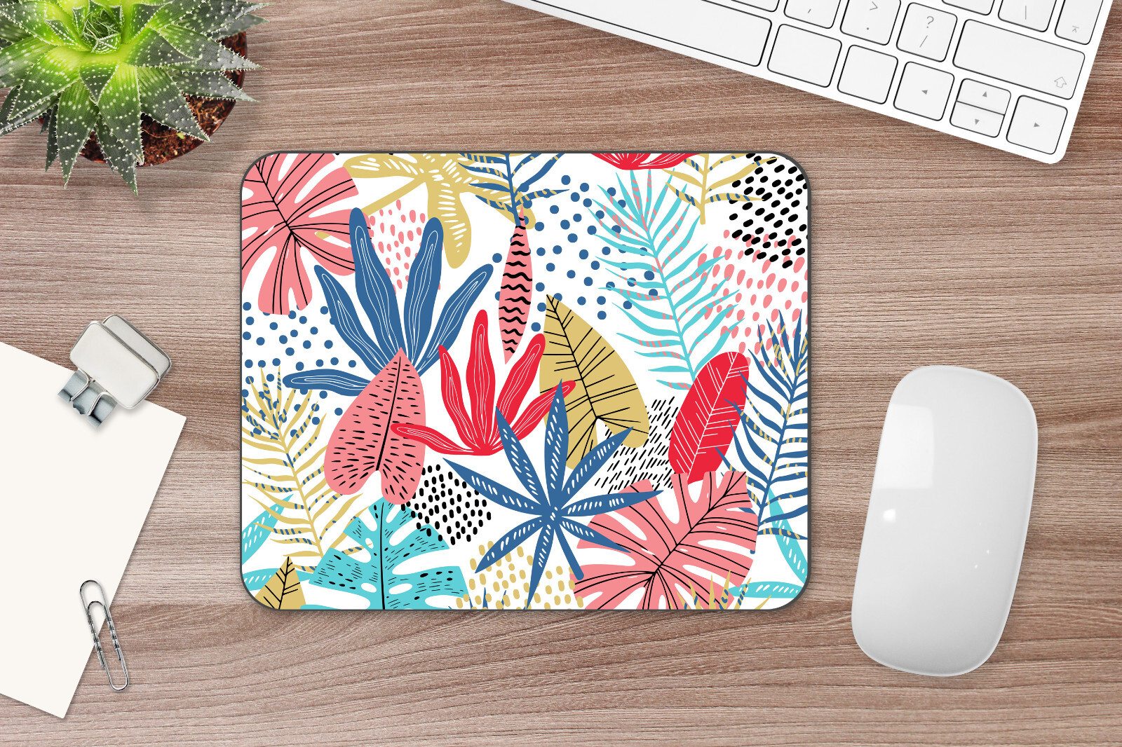 Tropical Leaves Pattern Mouse Pad Desk Mat Anti-slip Tropical Desk ...