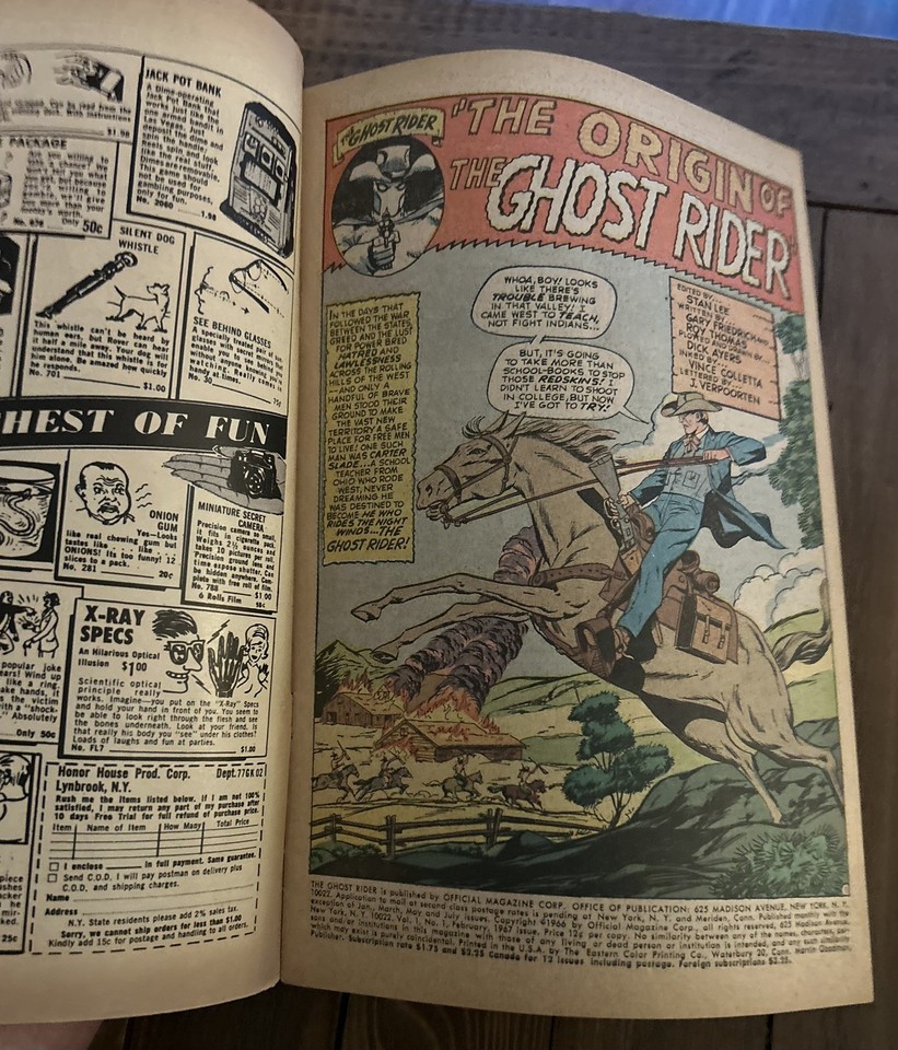Marvel Comics the Ghost Rider #1 1967 Carter Slade 1st Appearance ...