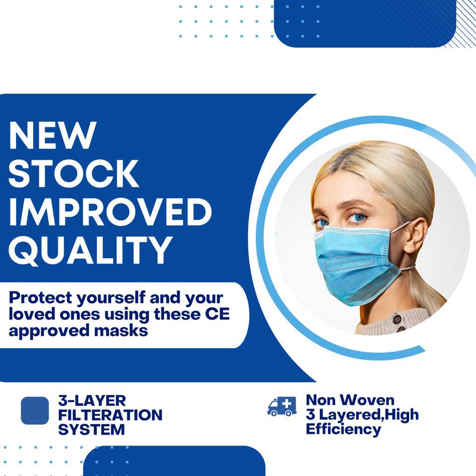 LOW PRICE - 50 PACK - 3-Ply Disposable Surgical Face Mask / Type 2R II ...