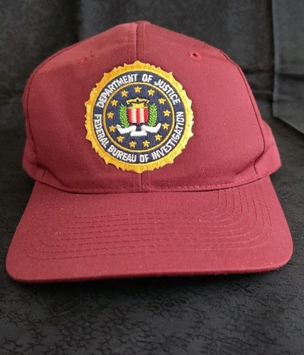 FBI DOJ FEDERAL SEAL BASEBALL CAP MAROON ADJUSTABLE | eBay