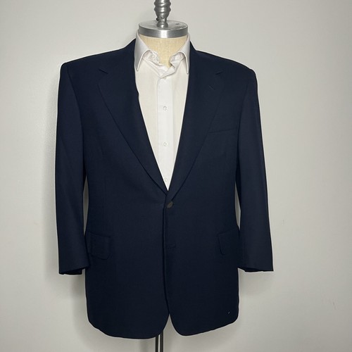 Oxxford Clothes Vtg Men's 46S Blue Wool Sport Coat Blazer Jacket 2 ...