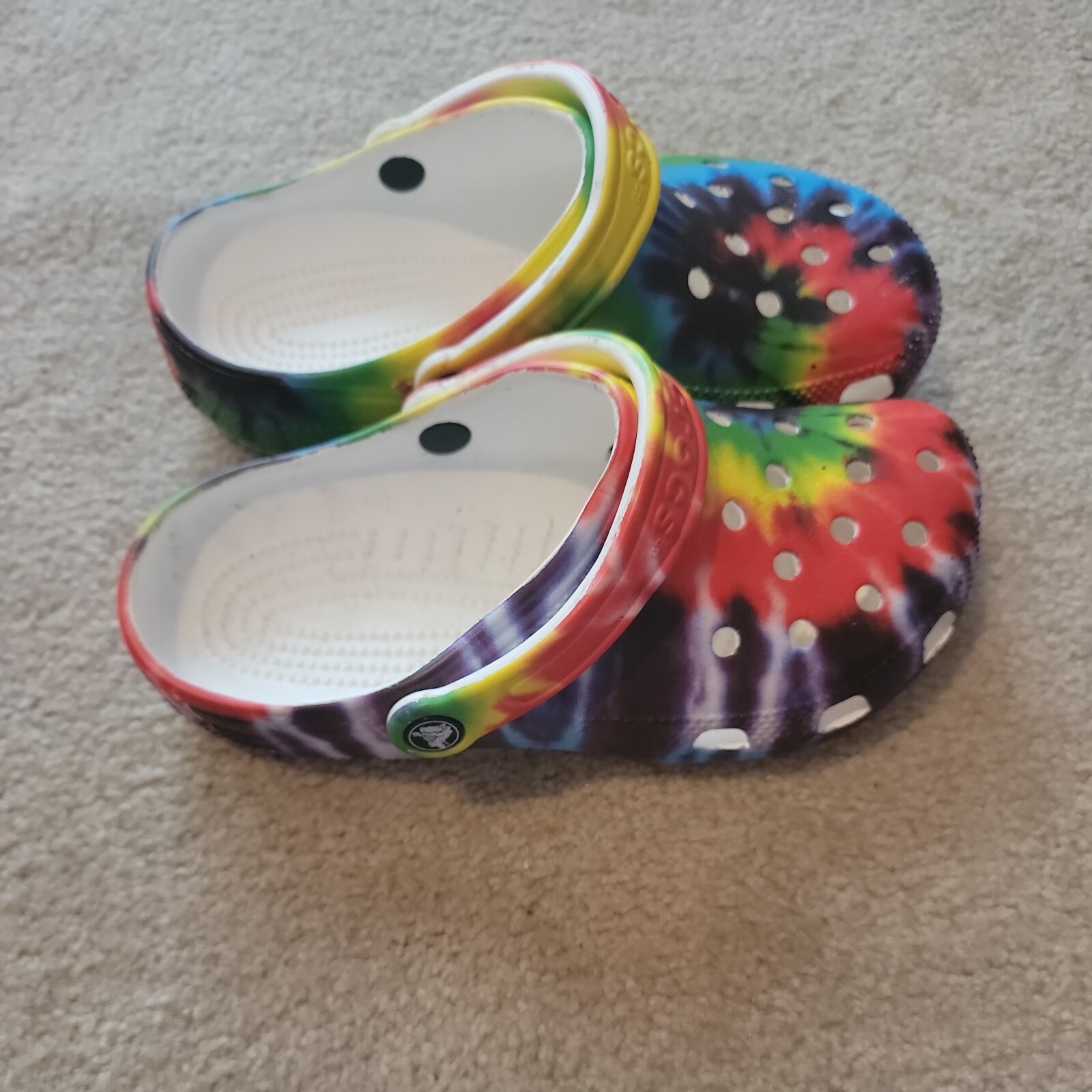 Crocs Classic Tie Dye Graphic Clogs Rainbow Colors Me… - Gem