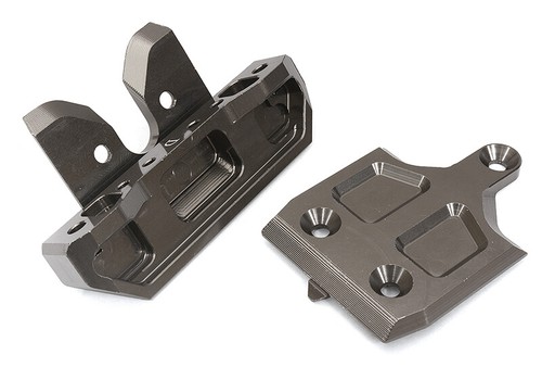 Billet Machined Rear Skid Plate & Bumper w/ 1-Pc Block D for Traxxas 1/ ...