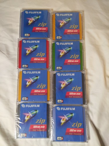 Lot 8 - FujiFilm 100MB Zip Disk Color IBM Formatted Mac Compatible NEW ...