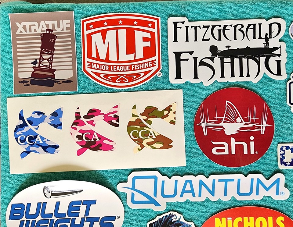 30+ - DIFFERENT & AUTHENTIC - SPORT FISHING DECALS LOT - OFFSHORE VINYL ...