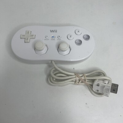 OEM Authentic Nintendo Wii Pro Controller Classic White RVL-005 Fast ...