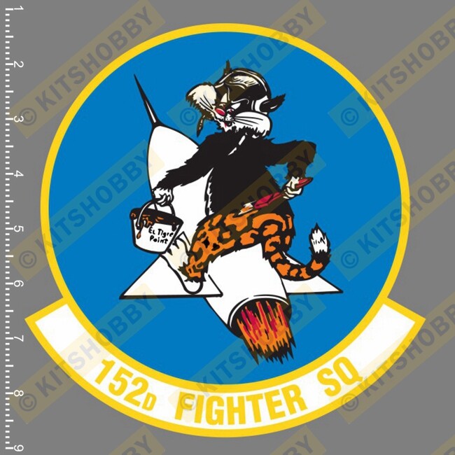 USAF 152d Fighter Squadron "Tigers" Emblem Sticker (Size 8.5 cm x 8.5 ...