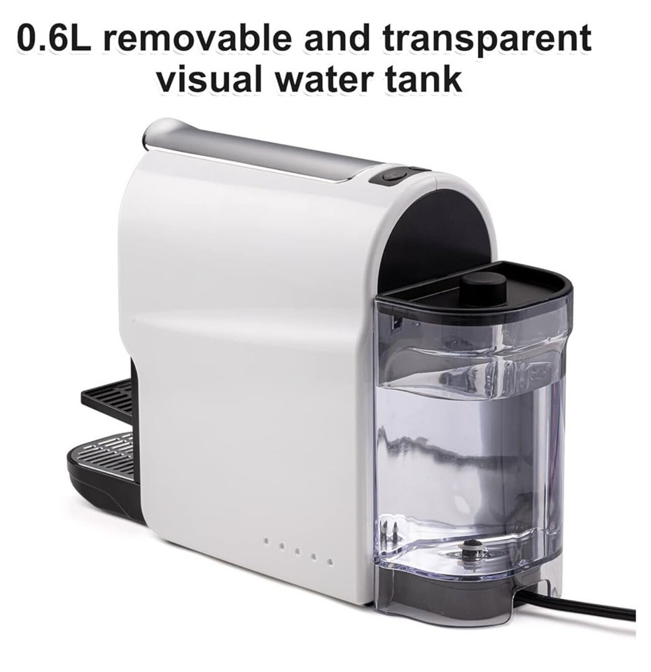 Espresso Pod Machine for Home, Compact Capsule Coffee Maker White ...