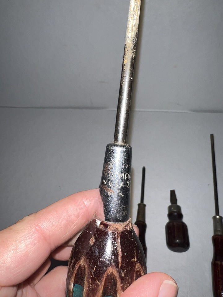 Lot Of Vintage Wood Handle Screwdrivers And Craftsman Scratch Awls | eBay