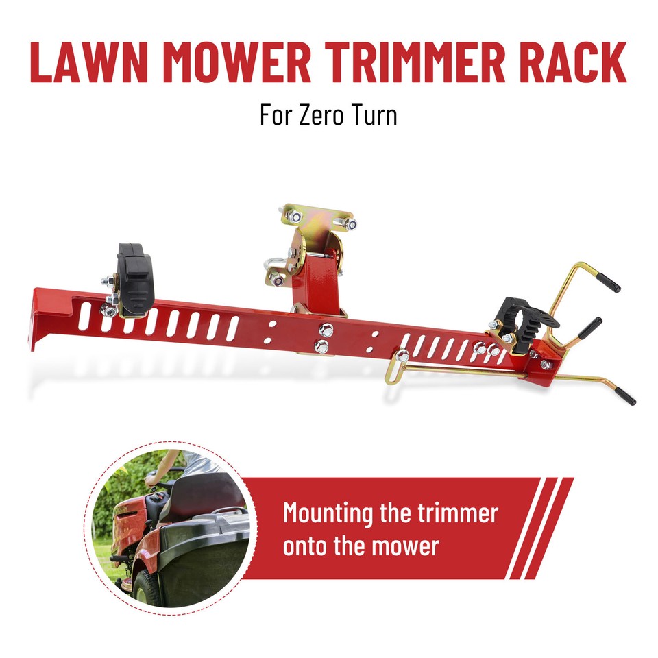 Lawn Mower Trimmer Rack Red For Turn Lawn Mower, Secures Trimmer to ...