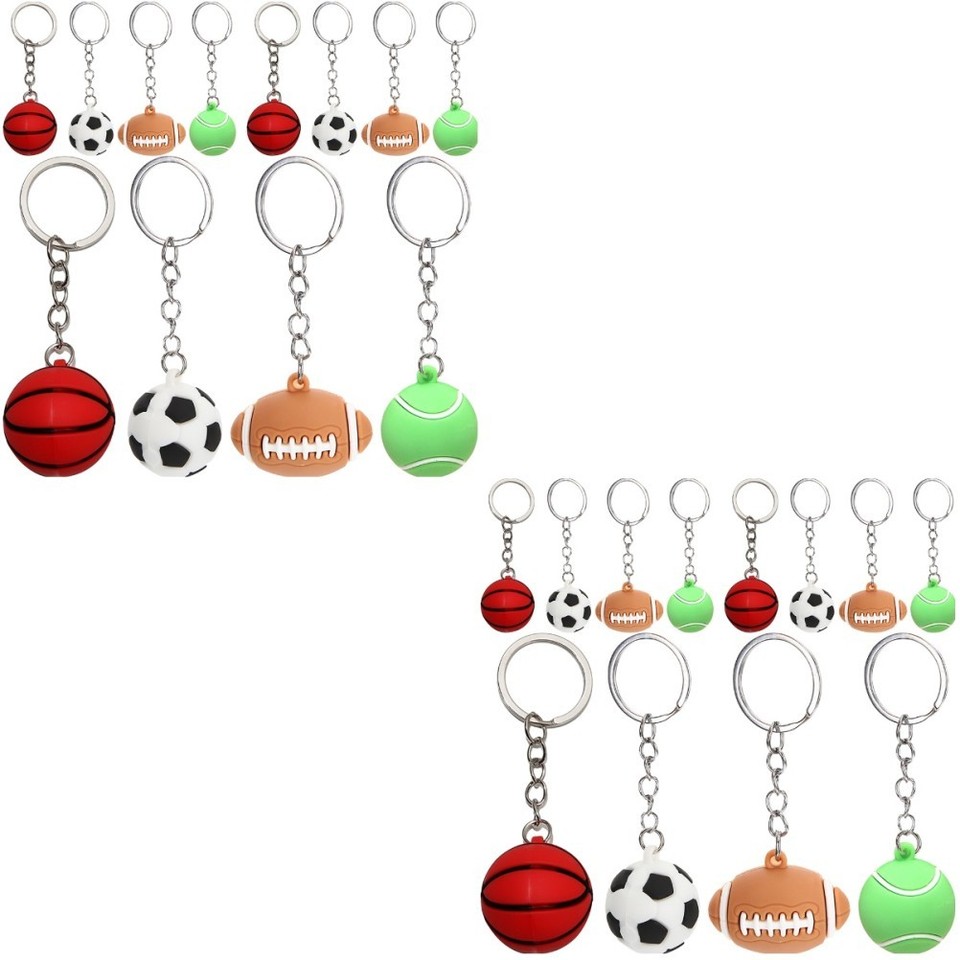 12pcs Sports Keyrings Backpack Hanging Keychains Sports Theme Hanging ...