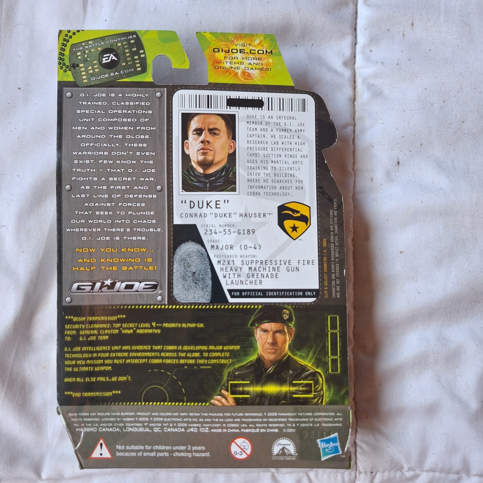 HASBRO - 2009 - GI JOE THE RISE OF COBRA - CONRAD 'DUKE' HAUSER - NEW ...
