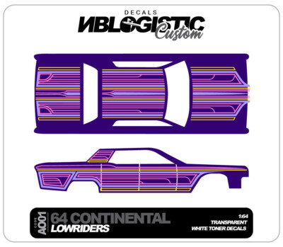 '64 Lincoln Continental Universal WaterSlide Decal for hot wheels 1/64 ...