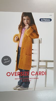 Patons Knitting Pattern #0033 Oversize Kids Cardi to make in Patons Jet ...