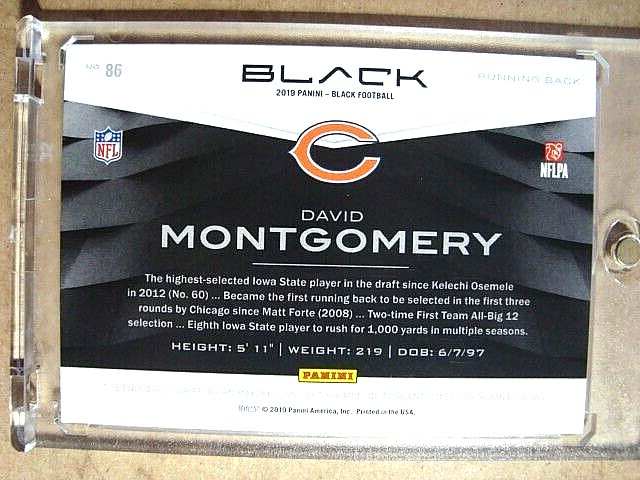 2019 David Montgomery Panini Black Rookie Autograph Patch RC /25 MINT 🔥 ...