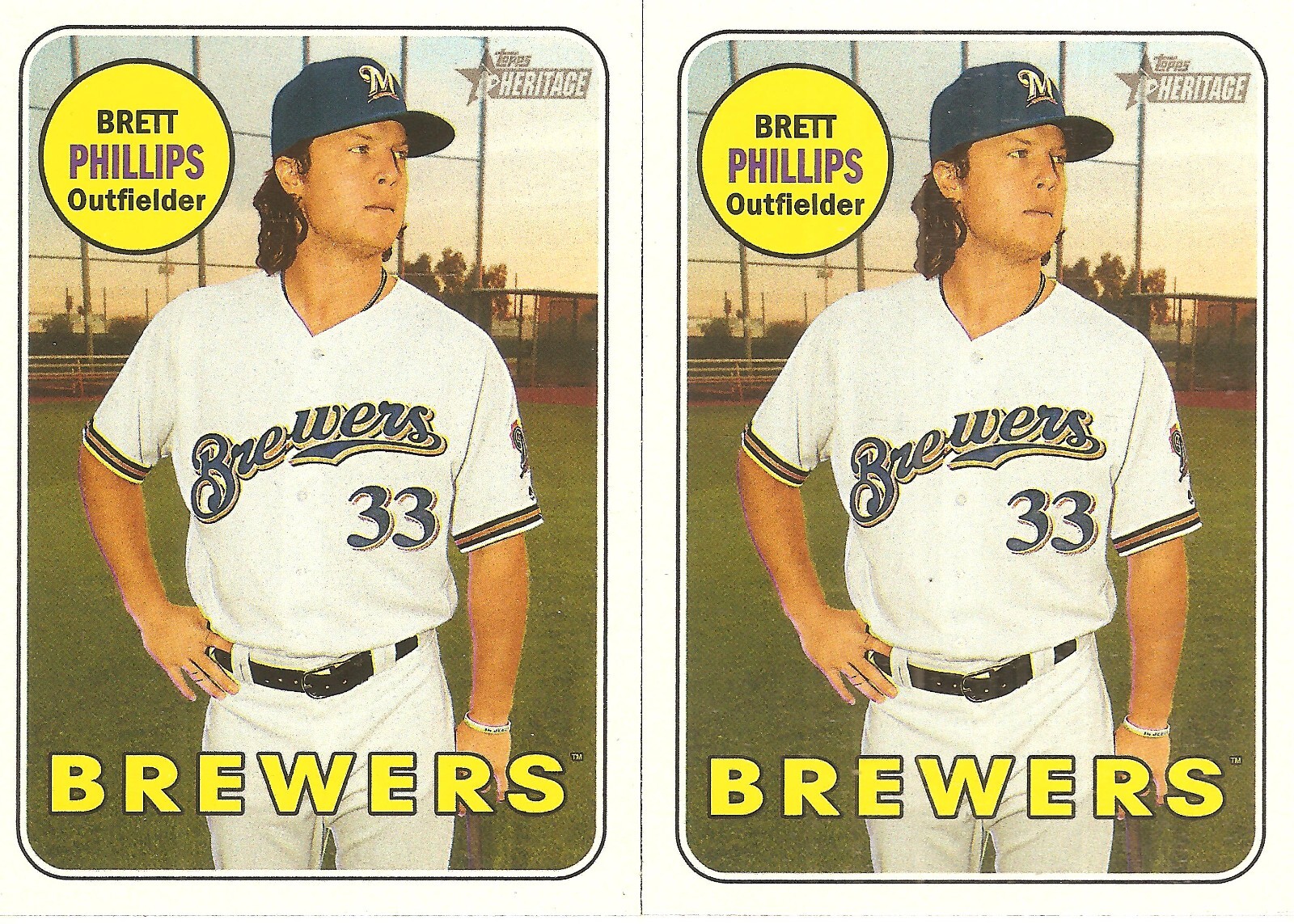 2 CARD 2018 TOPPS HERITAGE BRETT PHILLIPS BASEBALL CARD LOT #283 | eBay