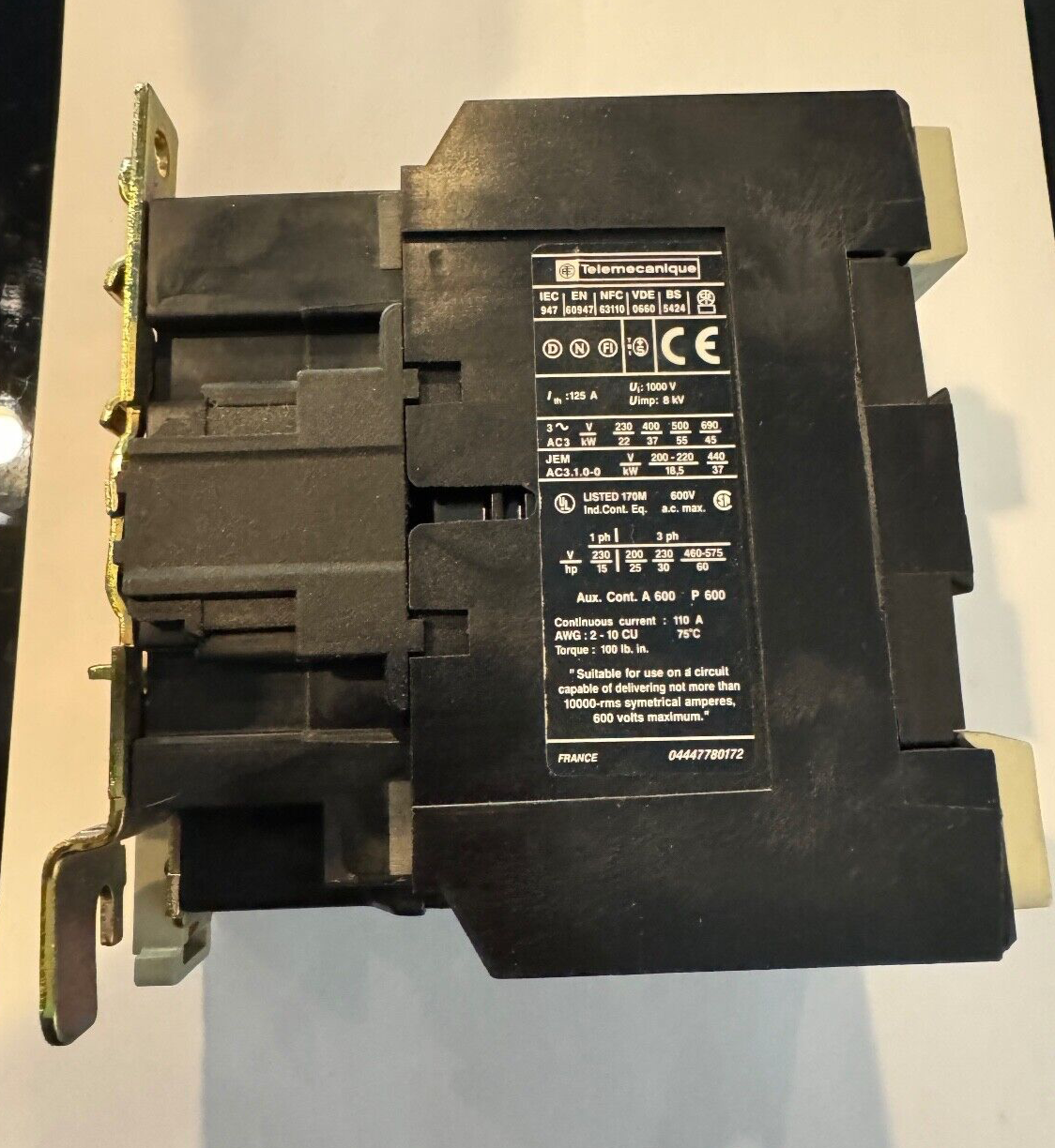 TELEMECANIQUE LC1 D8011 CONTACTOR LP1 D8011 125A 1000V 8KV | eBay