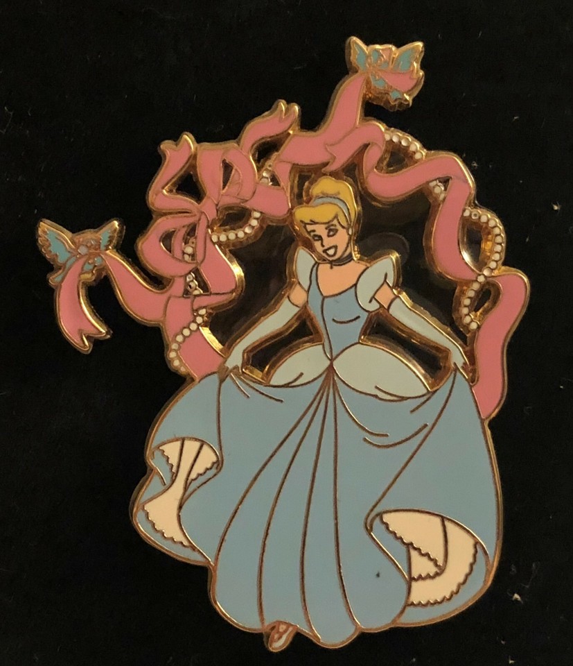 New! Rare Disney CINDERELLA with Ribbons & Blue Birds Seamstress Pin LE ...