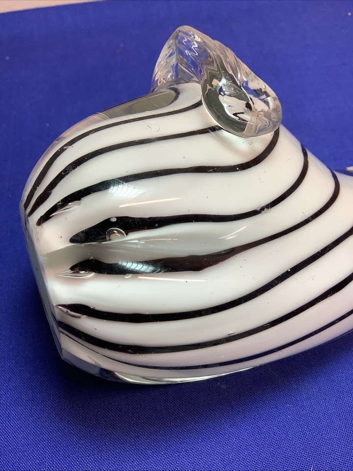 Retro Art Glass ZEBRA 5 1/4" Paperweight Figurine Sommerso Murano Style ...
