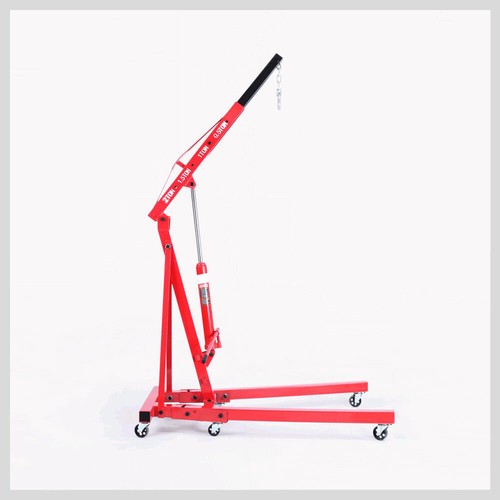 2-Ton Engine Crane Hydraulic Folding Hoist Stand Mobile Garage Lifter ...
