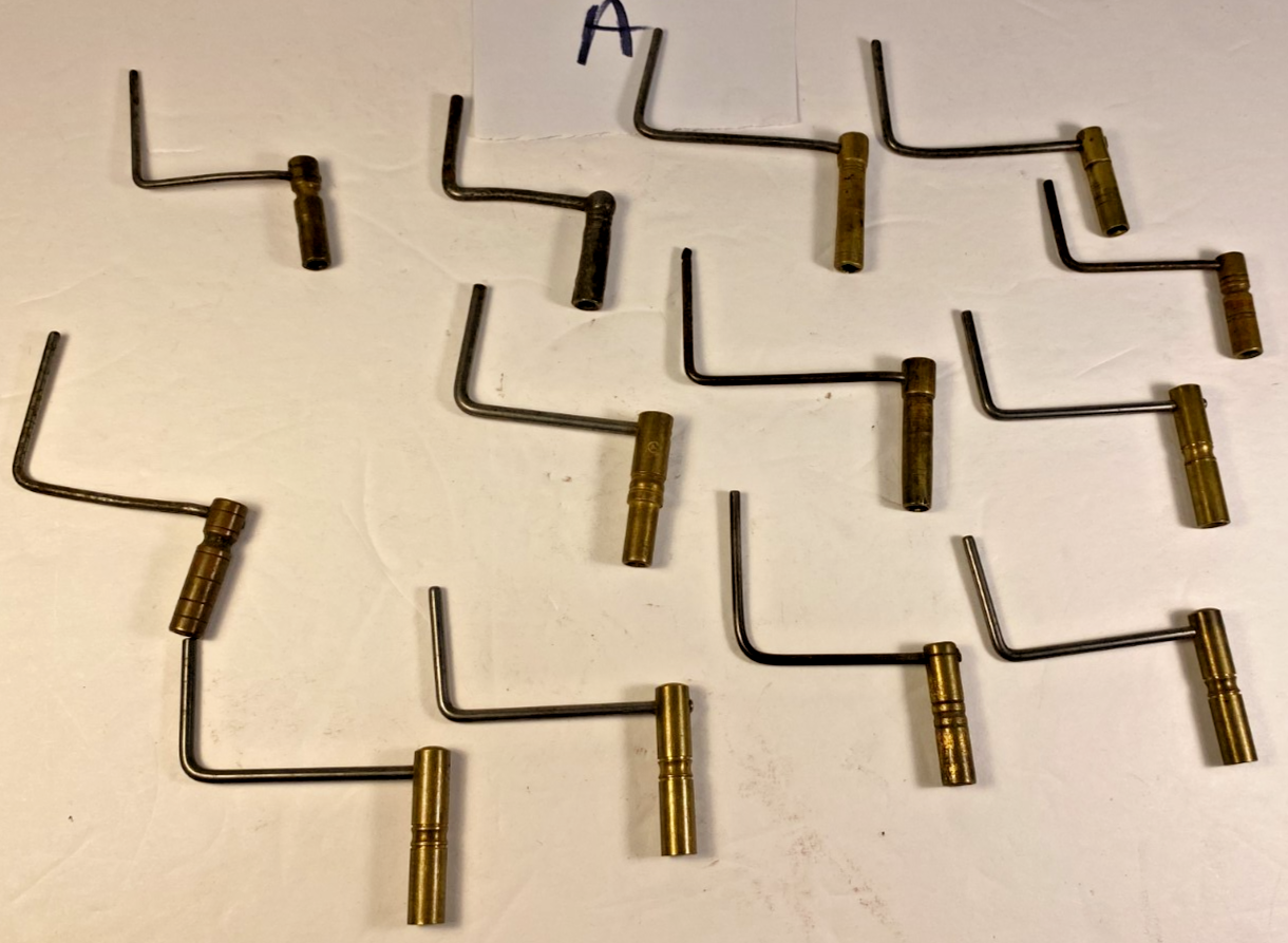 Lot of 13 Antique Crank Tall Case Grandfather Clock Keys Some Are ...