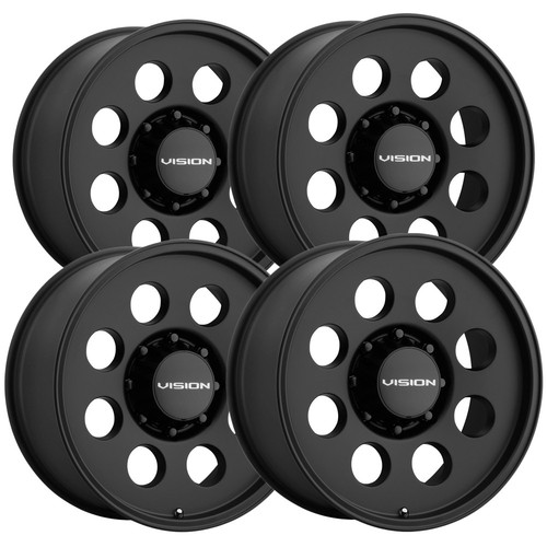 (Set of 4) Vision 56 Midway 18x9 8x180 +12mm Satin Black Wheels Rims 18 ...