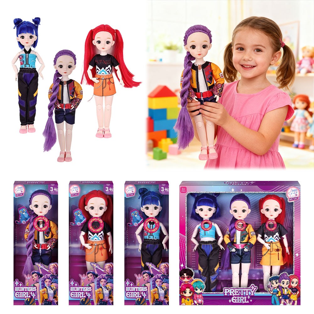 Singing Collectible Cosplay Kpop Demon Hunters Dolls Moveable Joint ...