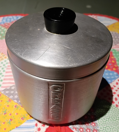 Vintage Pure Aluminum Grease Container Canister w/lid strainer USA ...