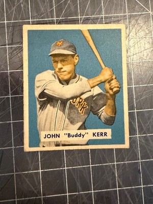 1949 BOWMAN #186 JOHN BUDDY KERR NEW YORK GIANTS BASEBALL CARD EX/MT | eBay