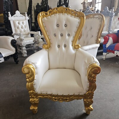 Kid's Mini Throne Chair 33" Tall Luxury Style Party Throne - White ...