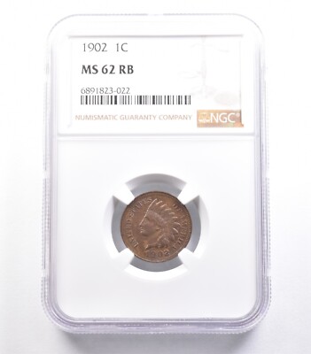 1902 Indian Head Cent MS62 RB NGC *6457 | eBay
