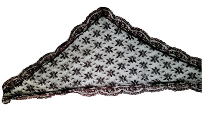 Dark Brown, Black Lace Kerchief, Victorian, Steampunk, Goth, Mourning ...