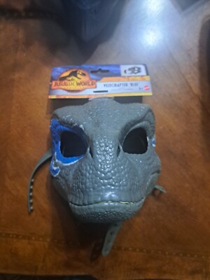 Jurassic World Dominion Velociraptor BLUE Dino Mask NEW plastic In Hand ...
