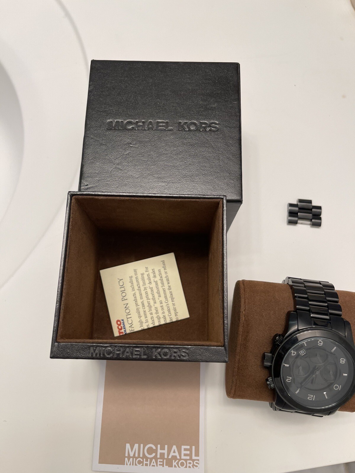 NEW Michael Kors MK8157 steel black Watch Men's Chronograph Sport 100m ...