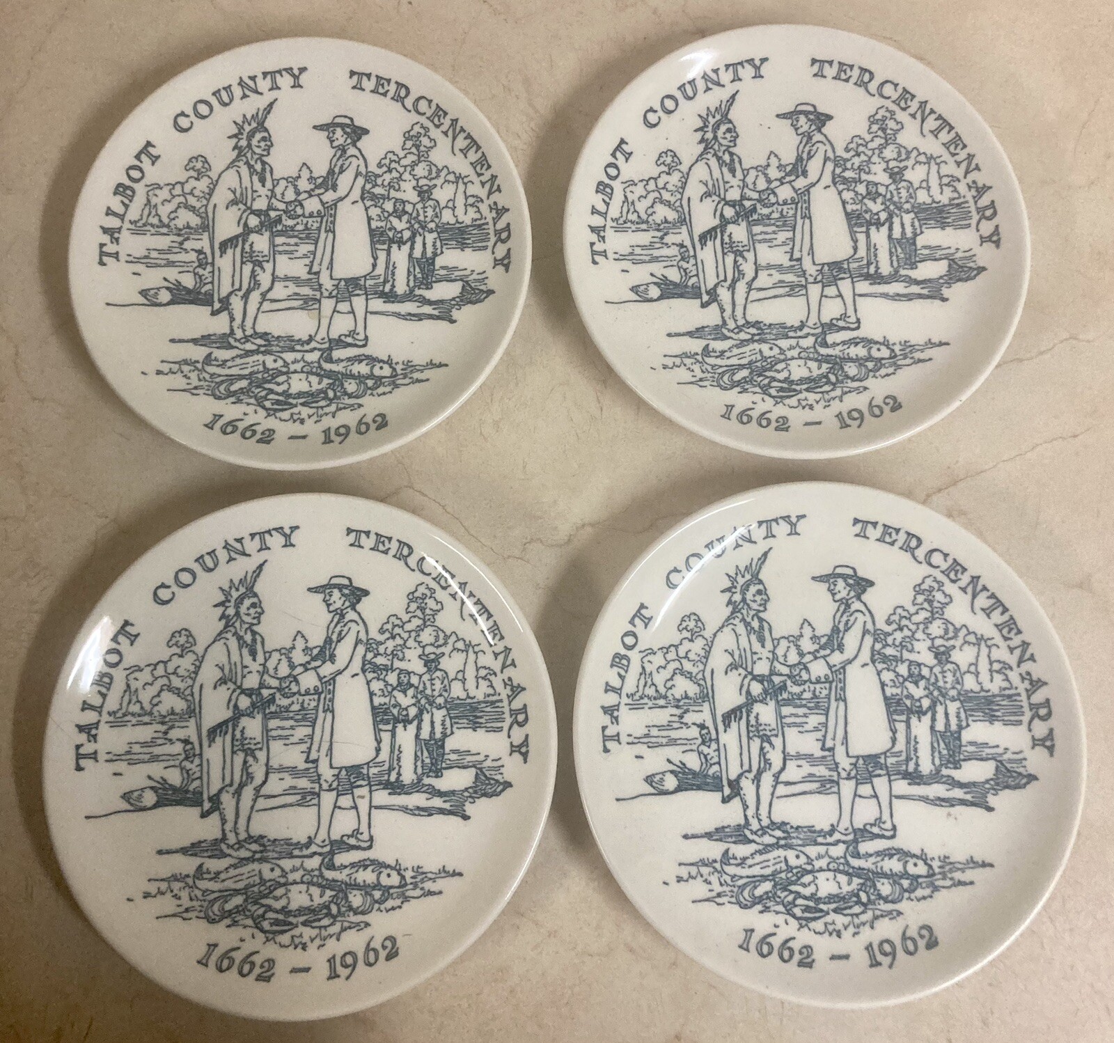 Talbot County Tercentenary Vtg Plate 1662-1962 Kettlesprings Kilns 6.5 ...