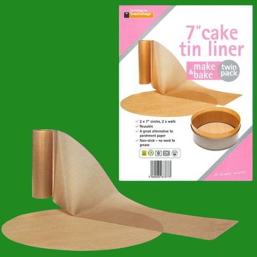 6x 7" Inch Beige Reusable Non-Stick Cake Tin Liners Make & Bake | eBay