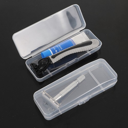 Travel Razor Box Shaver Storage Holder Full Transparent Plastic Case ...