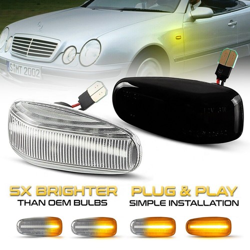 2PCS Dynamic LED Side Marker Blinker Light For BENZ CLK W202 W210 W208 ...