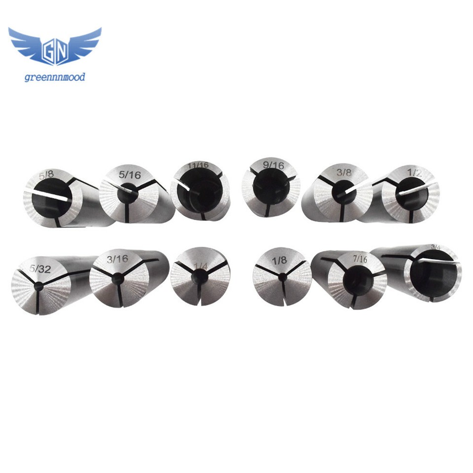 12 Pcs #3 Morse Taper Shank Collets 3MT MT3 1/8" - 3/4" Chuck Set | eBay