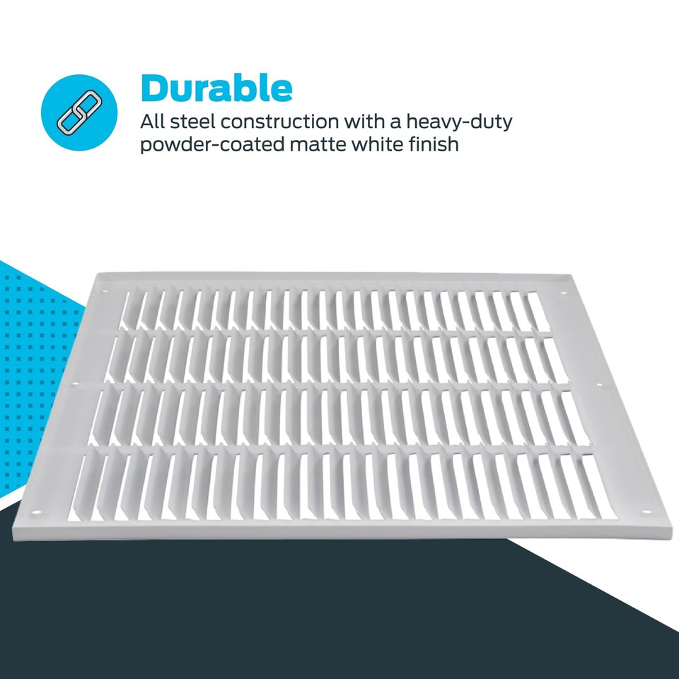 20 x 12 Inch (Duct Opening) Return Air Vent Cover for Wall or Ceiling ...