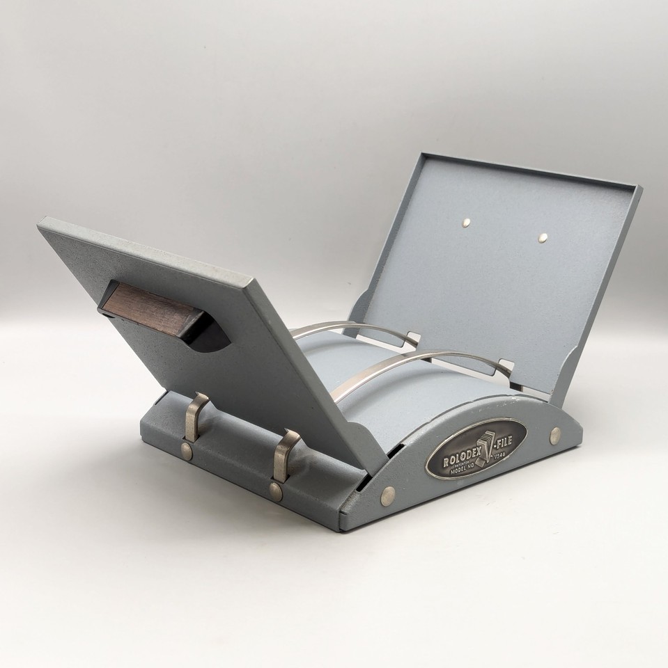Vintage Rolodex V-File Metal Zephyr Model V546 Organizer 6"x4" Card ...