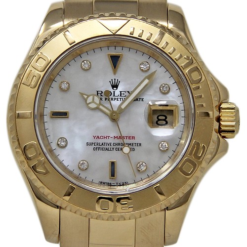 Rolex Yacht-Master Gold Men's 40mm 16628 (custom MOP Diamond Dial ...