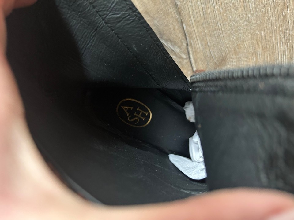 ASH JADE Women’s Boots 37 / US 7 Cognac Snake Print Leather Block Heel ...