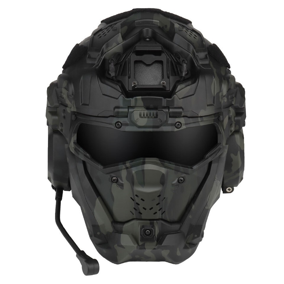 Tactical Assault Helmet II with Mask Headset Anti-Fog Fan NV Stand ...