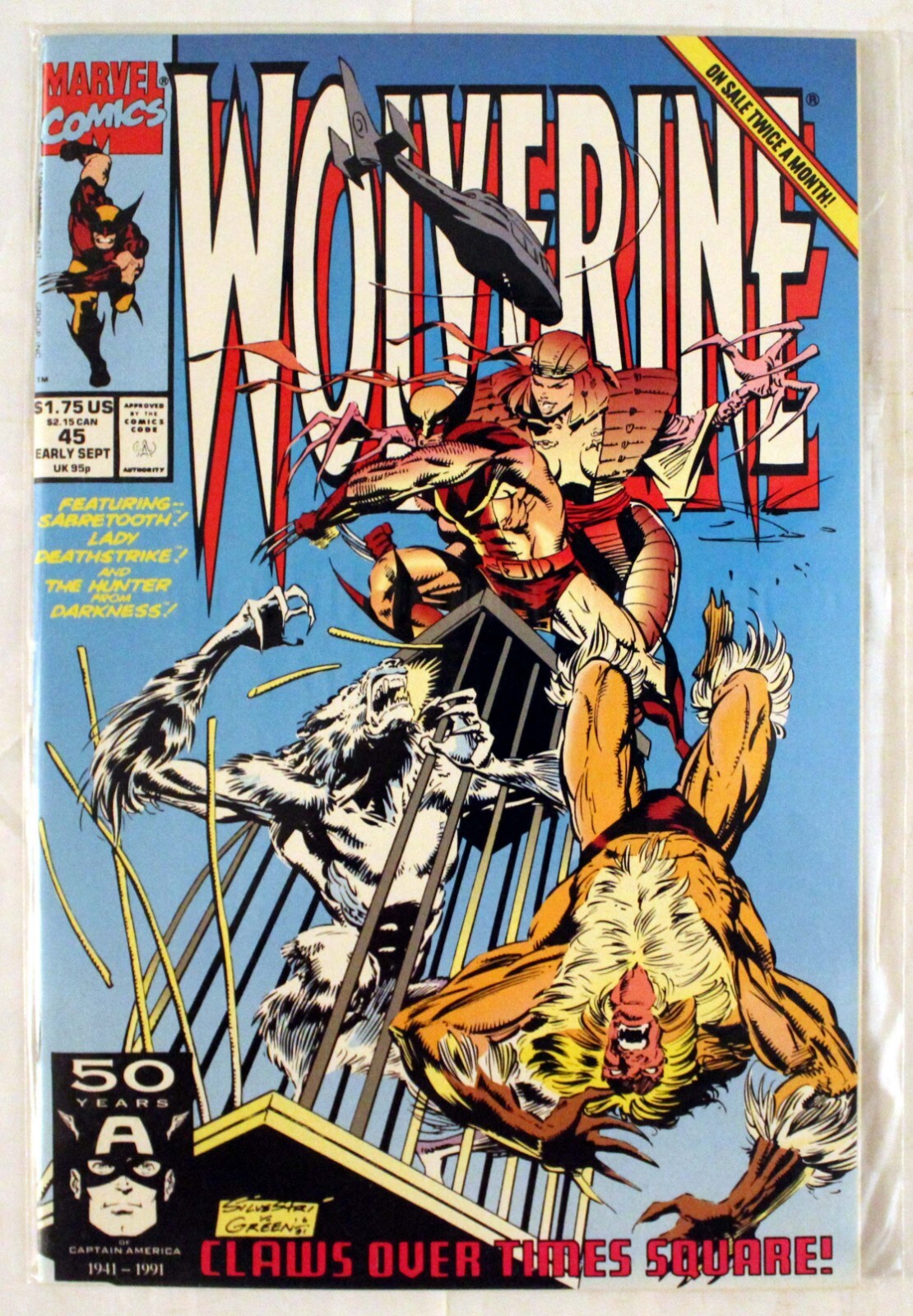 Marvel Comics Wolverine #45 Sept. 1991 Claws Over Times Square LOOK! | eBay