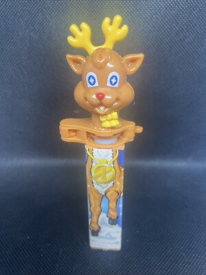 VINTAGE CHRISTMAS REINDEER SMARTIES CANDY DISPENSER PEZ LIKE OPERATION ...