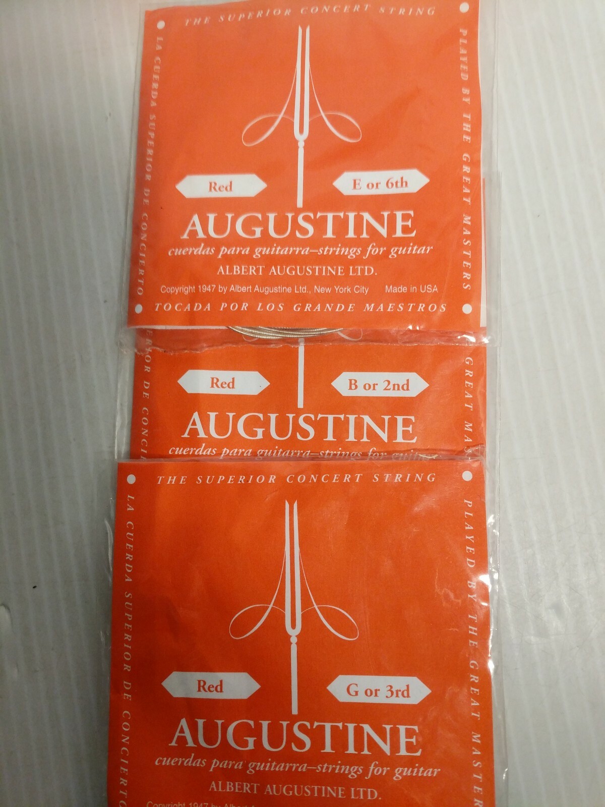 LOT OF 3 ALBERT AUGUSTINE LTD STRINGS FOR GUITAR RED | eBay
